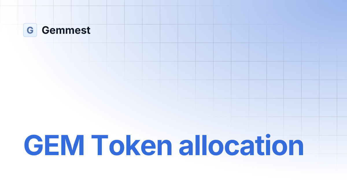 GEM Token allocation | Gemmest